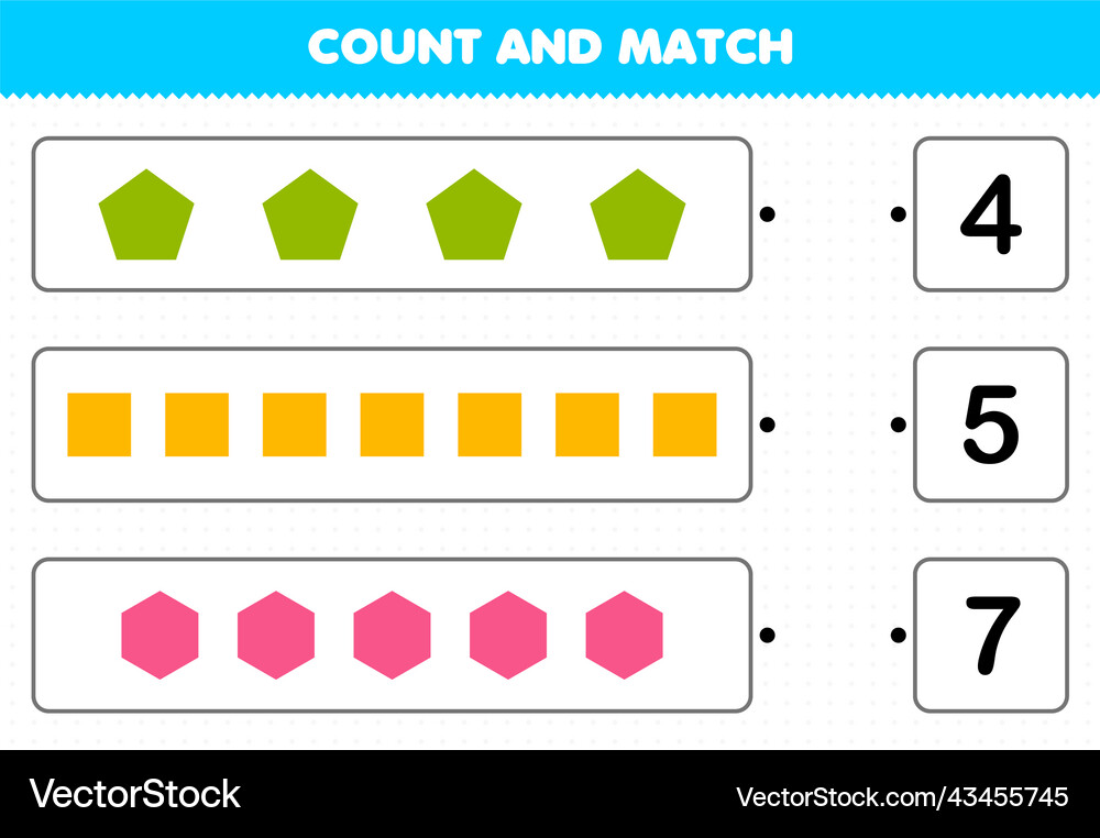 Education game for children count and match Vector Image