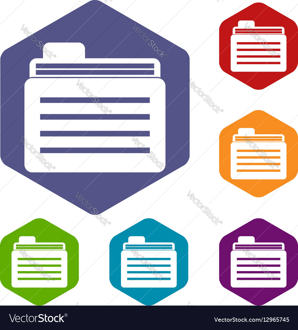 File folder icons set Royalty Free Vector Image