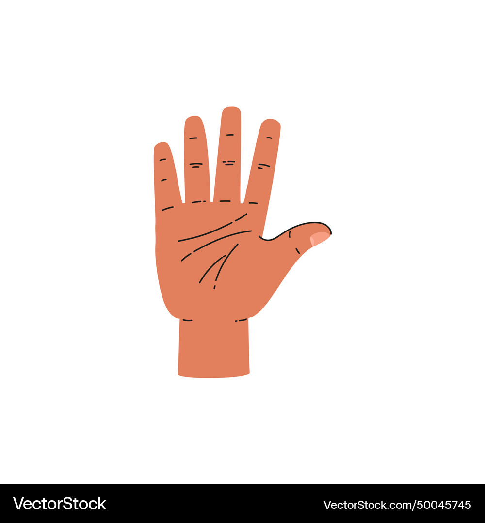 Finger sign five 5 number communication hand Vector Image
