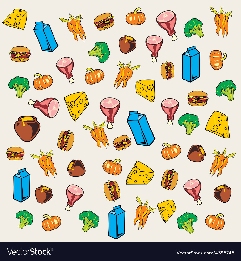 Food pattern Royalty Free Vector Image - VectorStock