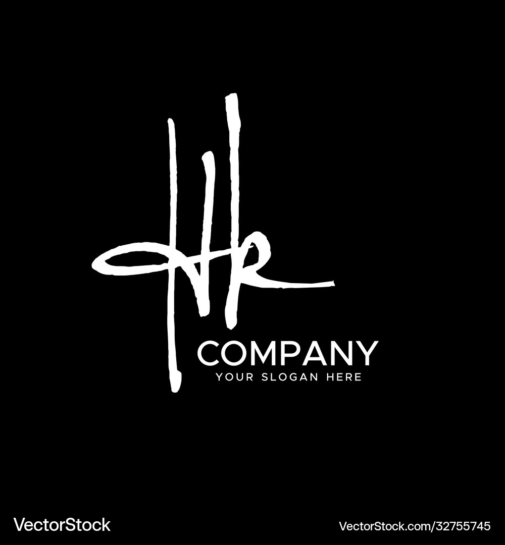 H k initial letter handwriting logo hand l Vector Image
