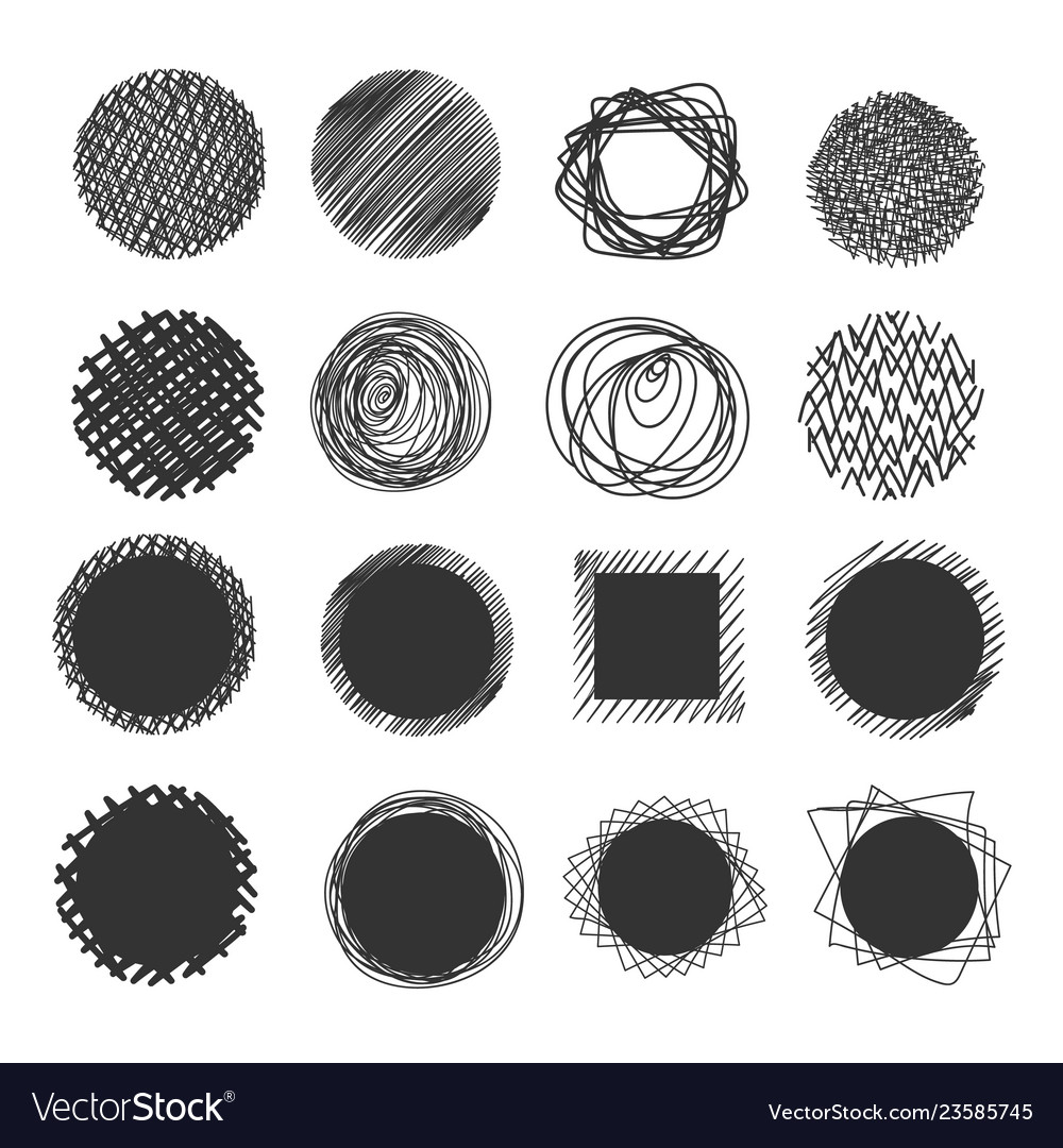 Hand made scribble circle Royalty Free Vector Image