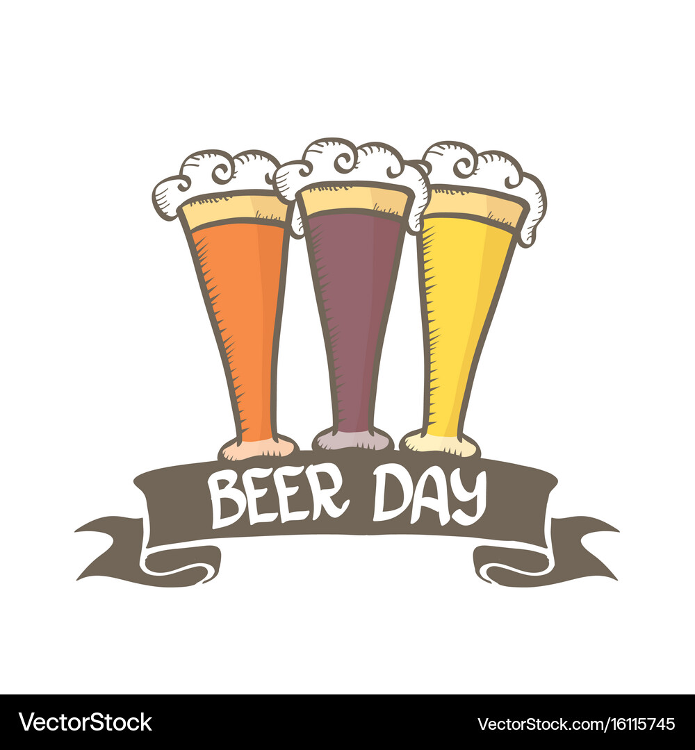 Happy beer day graphic poster Royalty Free Vector Image