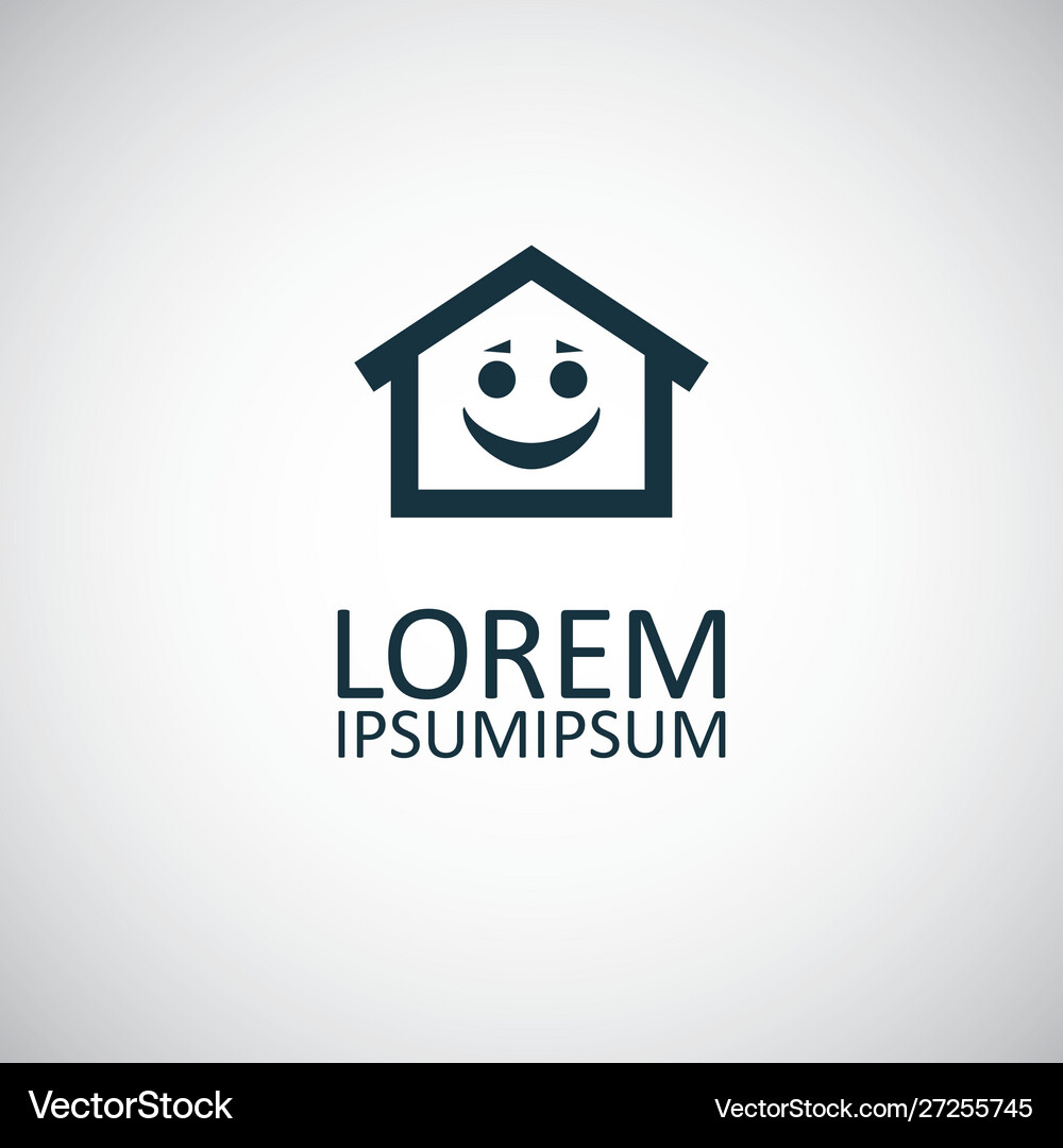 Home smile icon for web and ui on white background