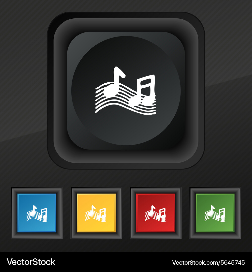 Musical note music ringtone icon symbol set Vector Image