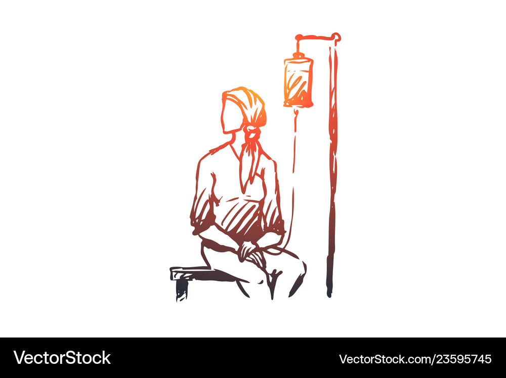 Oncology disease concept hand drawn sketch Vector Image