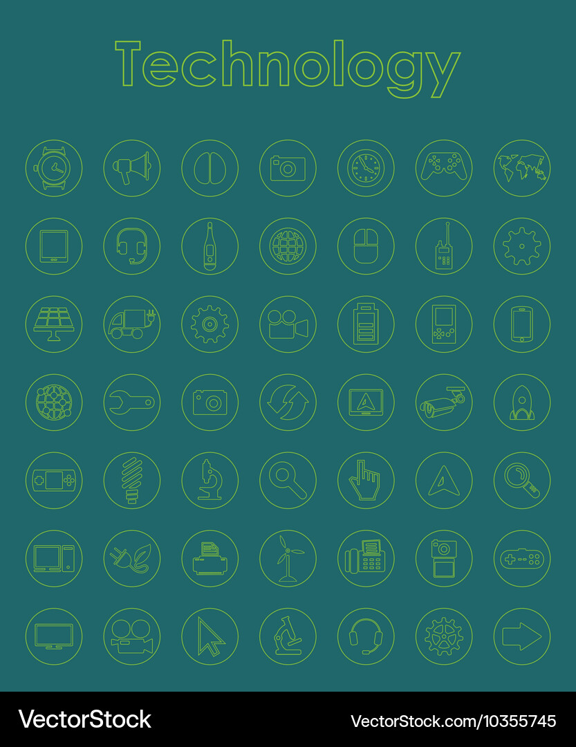 Set of technology simple icons Royalty Free Vector Image