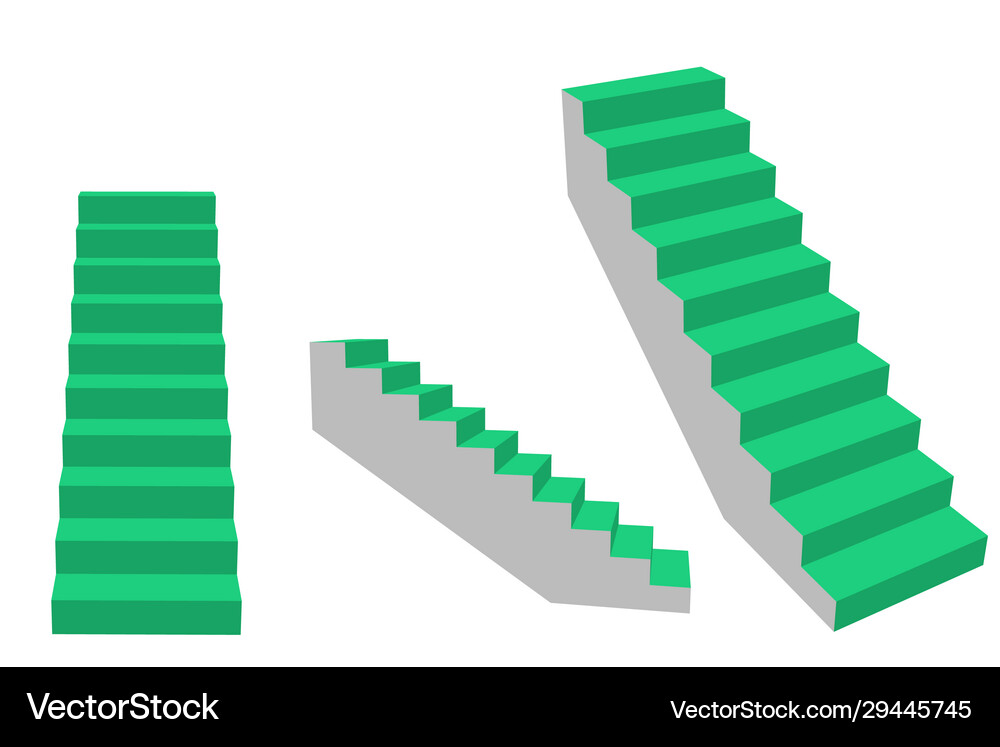 Stairway isolated on white background 3d Vector Image