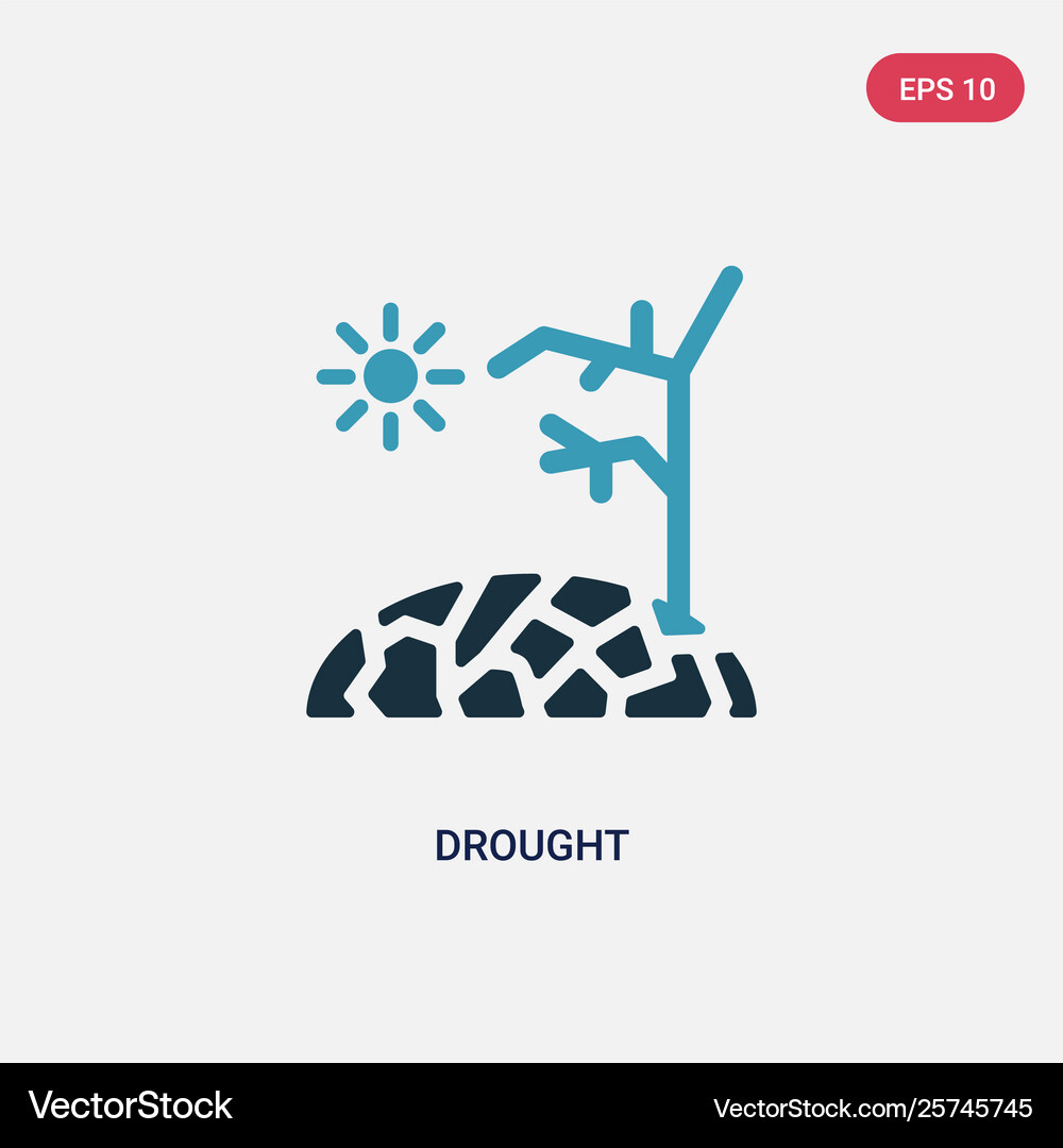 Two color drought icon from meteorology concept Vector Image