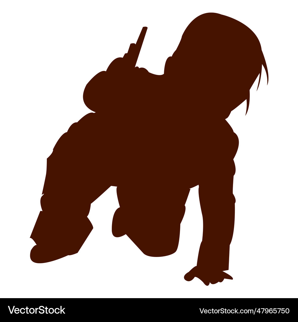 Child playing knees silhouette Royalty Free Vector Image