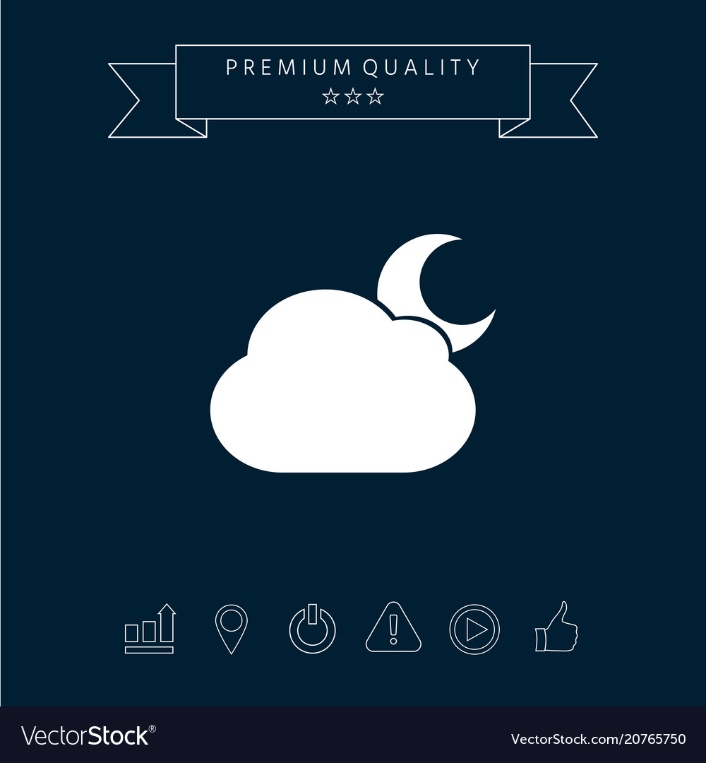 Cloud moon symbol icon Royalty Free Vector Image