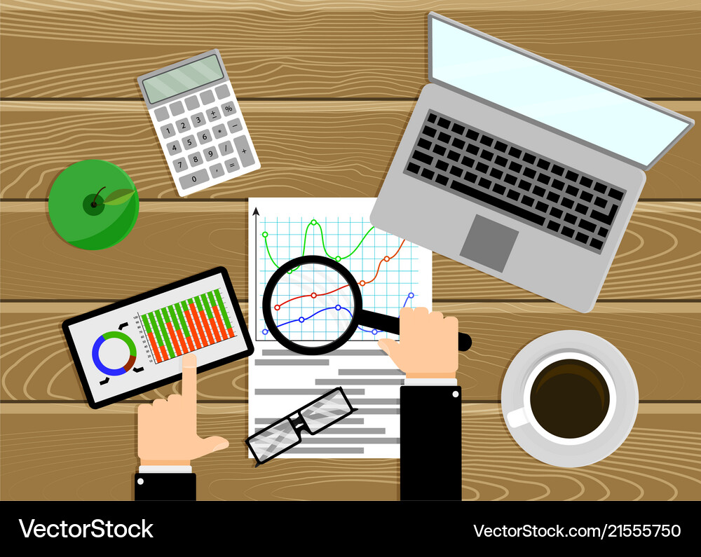 Data analysis overview of graphs of statistics Vector Image