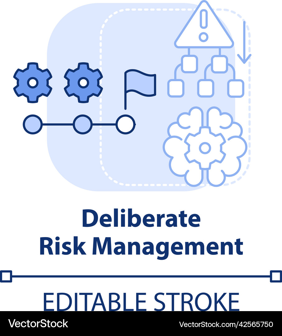 Deliberate risk management light blue concept icon