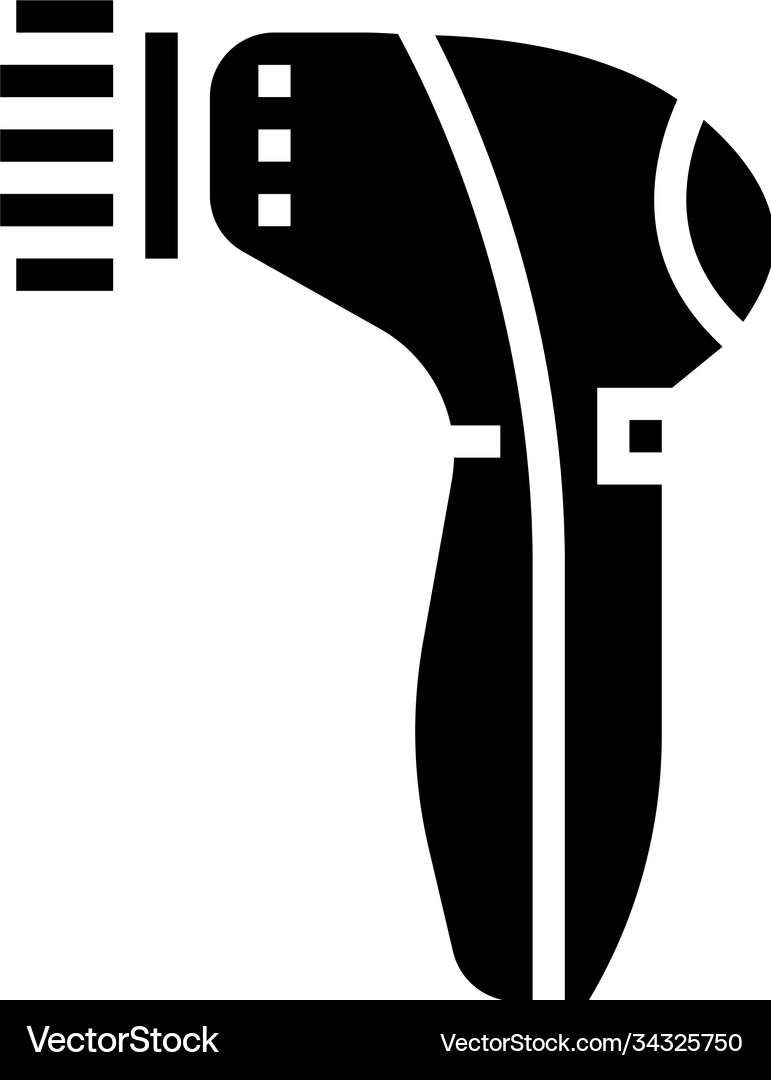Facial massager glyph icon black Royalty Free Vector Image