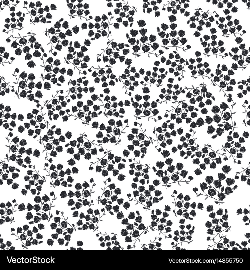 Floral seamless texture with magnolia Royalty Free Vector