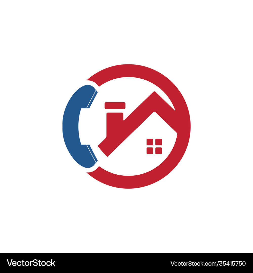 Home call logo design template Royalty Free Vector Image