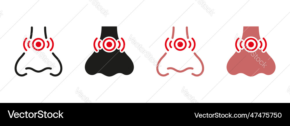 Human nasal problem runny nose congestion Vector Image