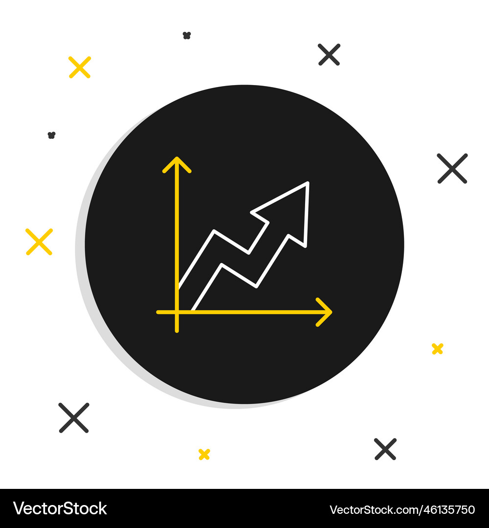 Line financial growth increase icon isolated Vector Image