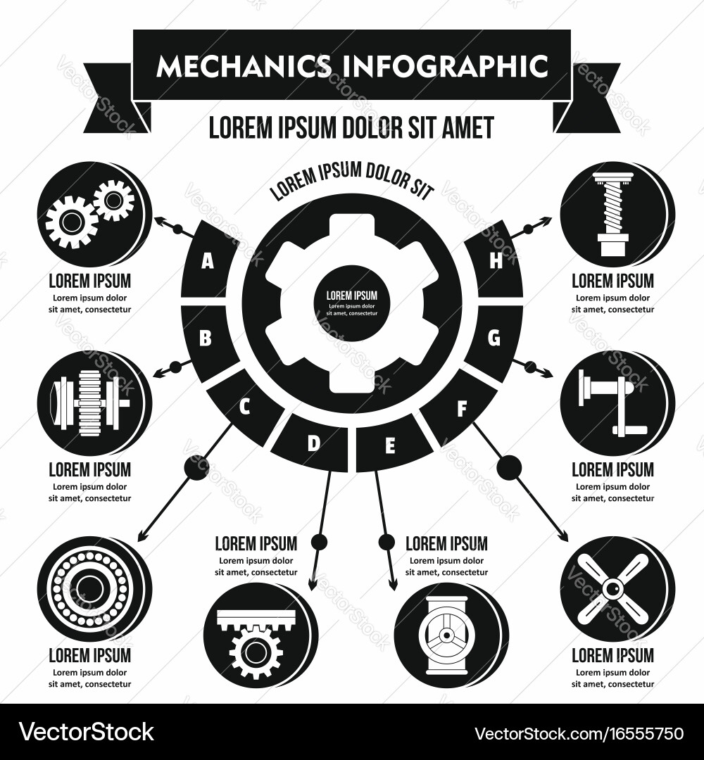 Mechanics infographic concept simple style Vector Image