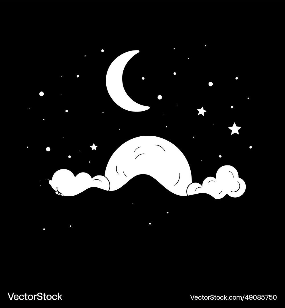 Night sky - minimalist and flat logo Royalty Free Vector