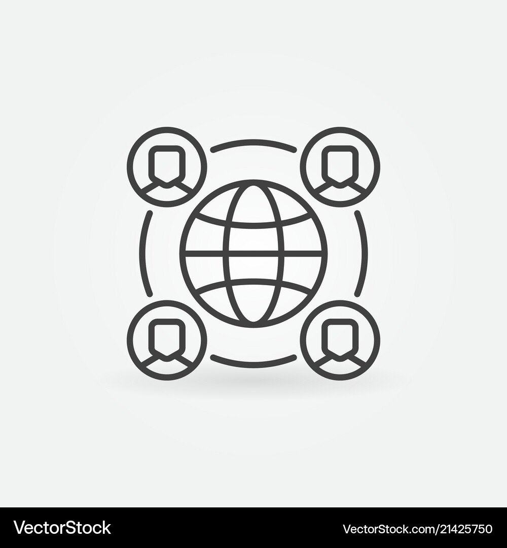 Outsourcing concept icon with earth and Royalty Free Vector