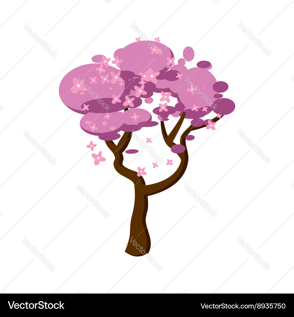 Sakura icon cartoon style Royalty Free Vector Image