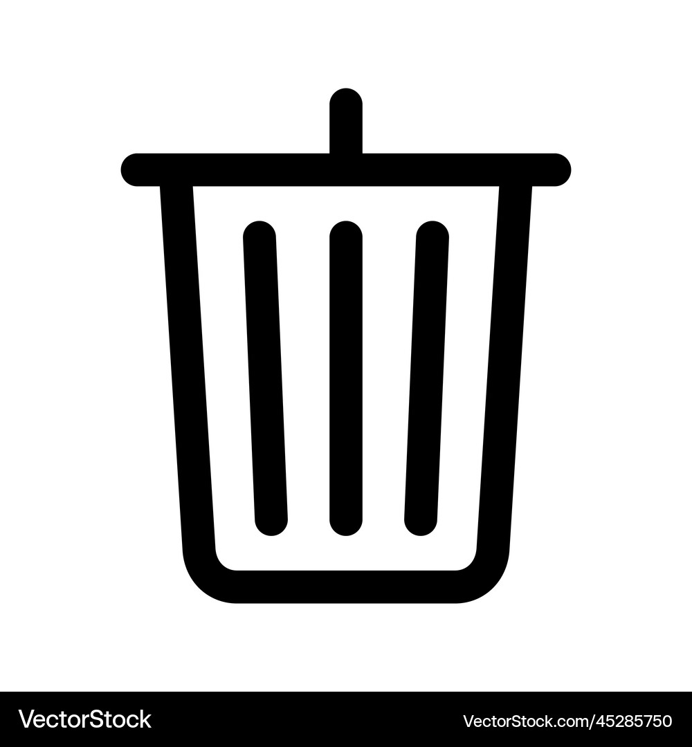 Trash icon line isolated on white background Vector Image