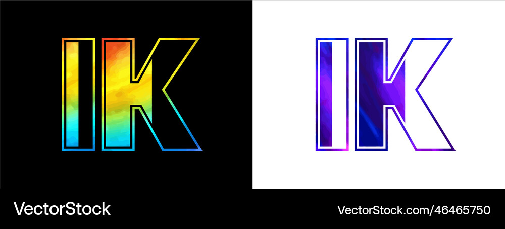 Unique ik letter logo icon template premium Vector Image
