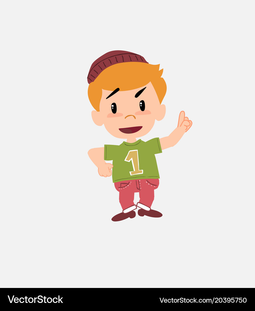 White boy in jeans talking very determined Vector Image