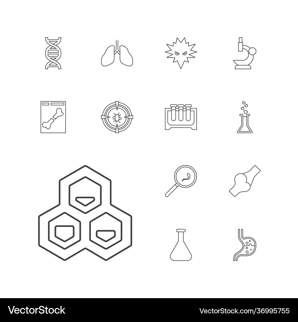 13 biology icons Royalty Free Vector Image - VectorStock