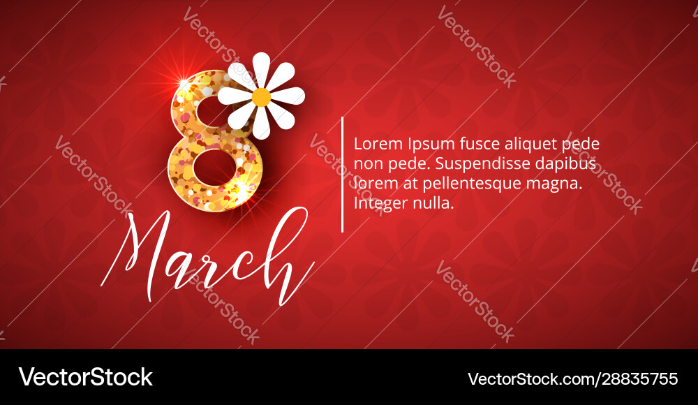 8 march greeting card or banner Royalty Free Vector Image