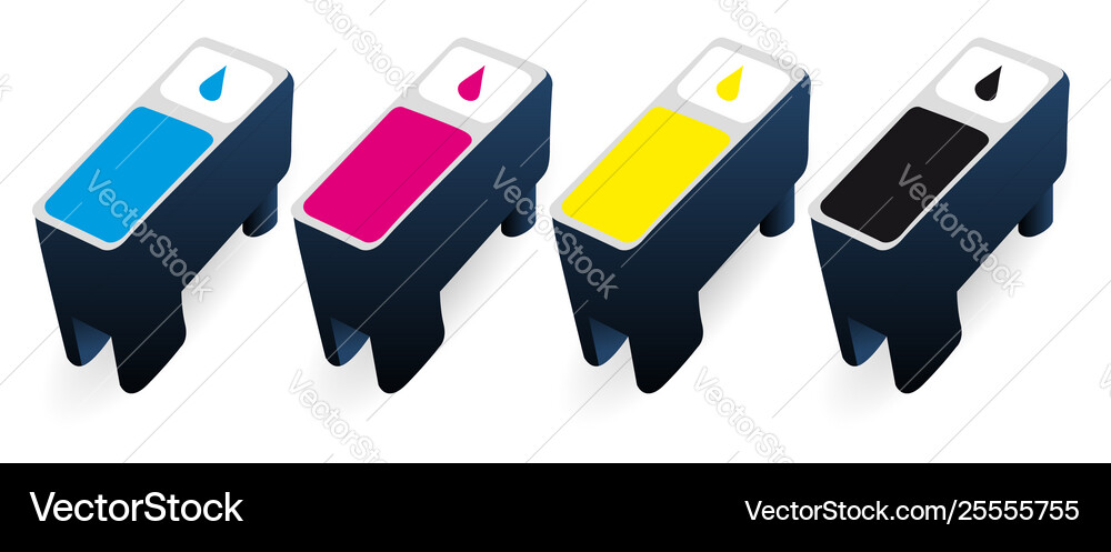Cmyk ink cartridges Royalty Free Vector Image - VectorStock