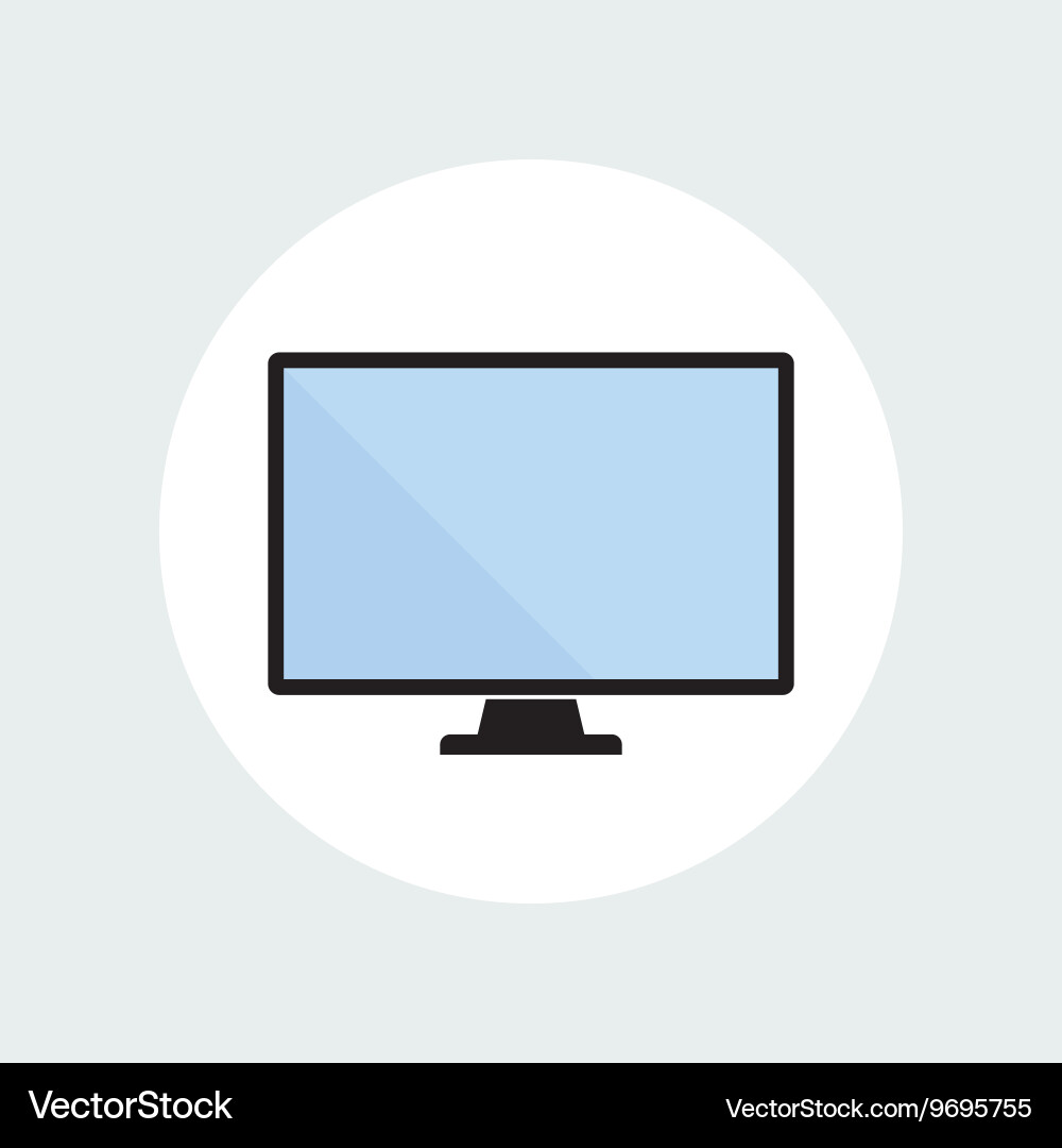 Computer monitor flat icon Royalty Free Vector Image
