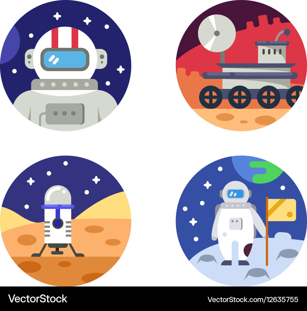 Cosmonaut icons pixel perfect Royalty Free Vector Image