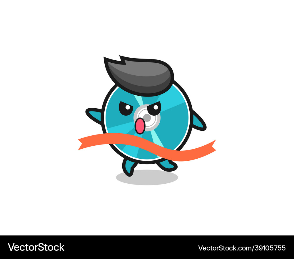 Cute optical disc is reaching the finish Vector Image