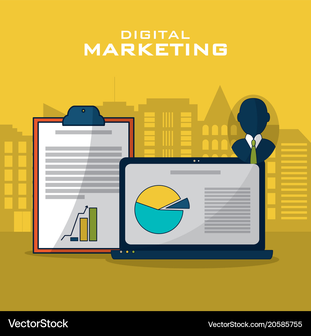 Digital marketing business Royalty Free Vector Image