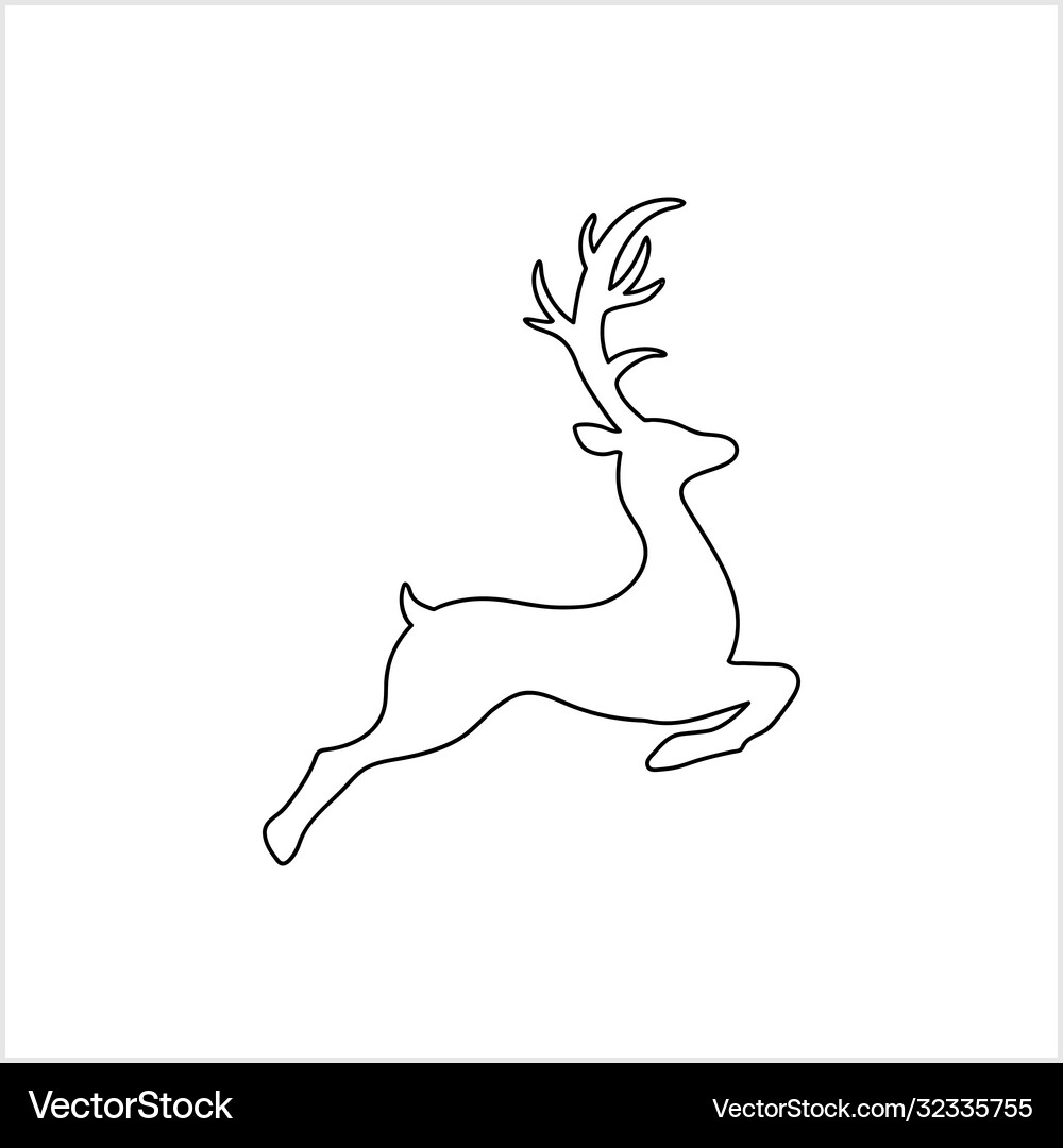 Doodle elk icon isolated on white outline Vector Image