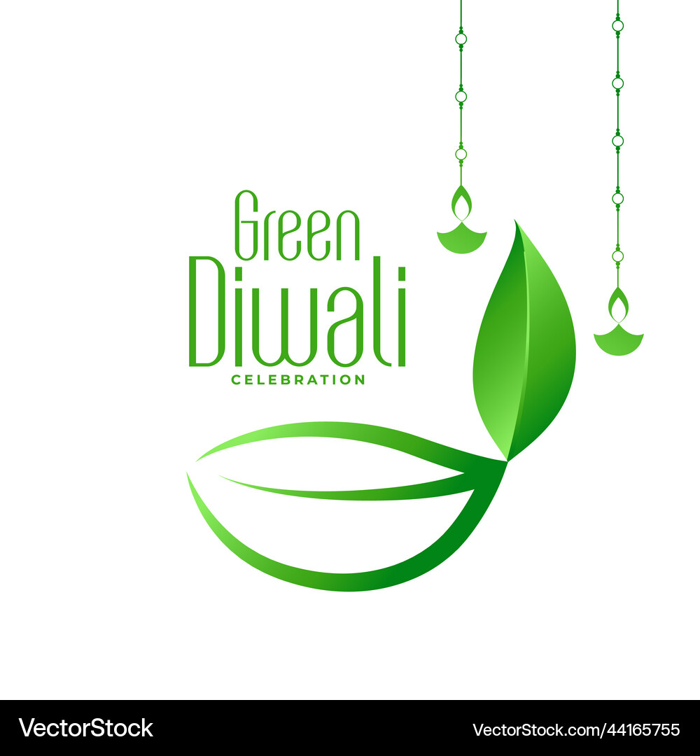 Eco friendly green diwali concept background Vector Image