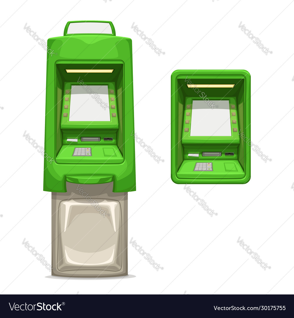 Green different atms set on white Royalty Free Vector Image