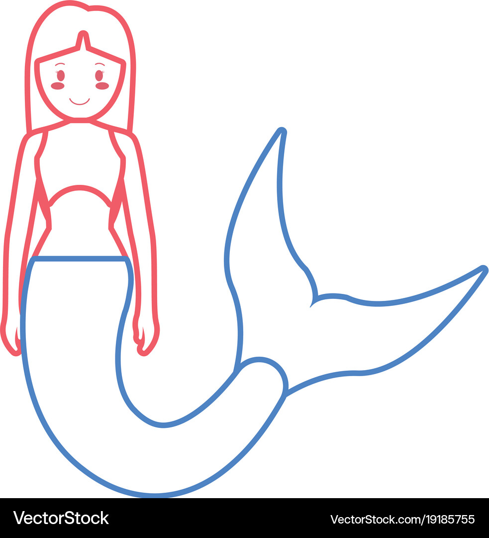 Mermaid with short hairstyle Royalty Free Vector Image