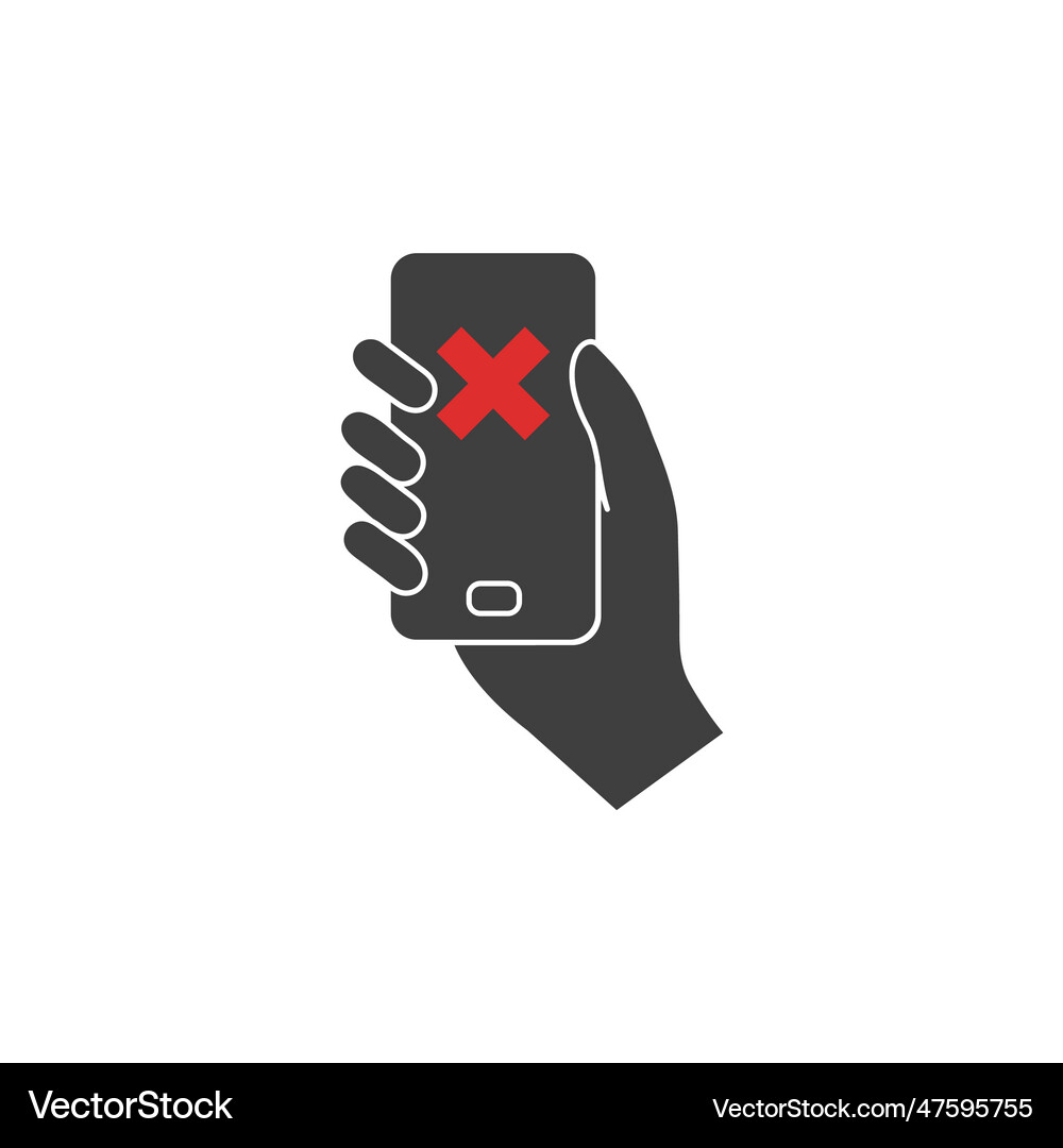 No cell phone sign icon talking and calling Vector Image