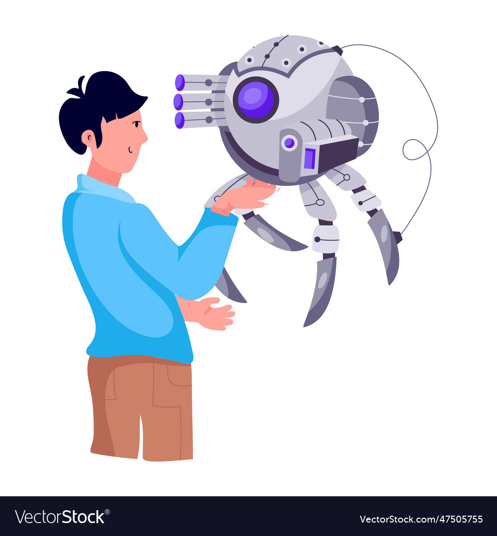 Robot engineer Royalty Free Vector Image - VectorStock