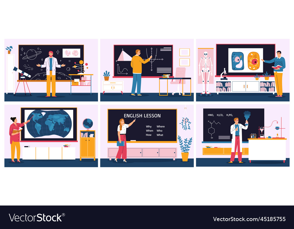 School teachers set Royalty Free Vector Image - VectorStock