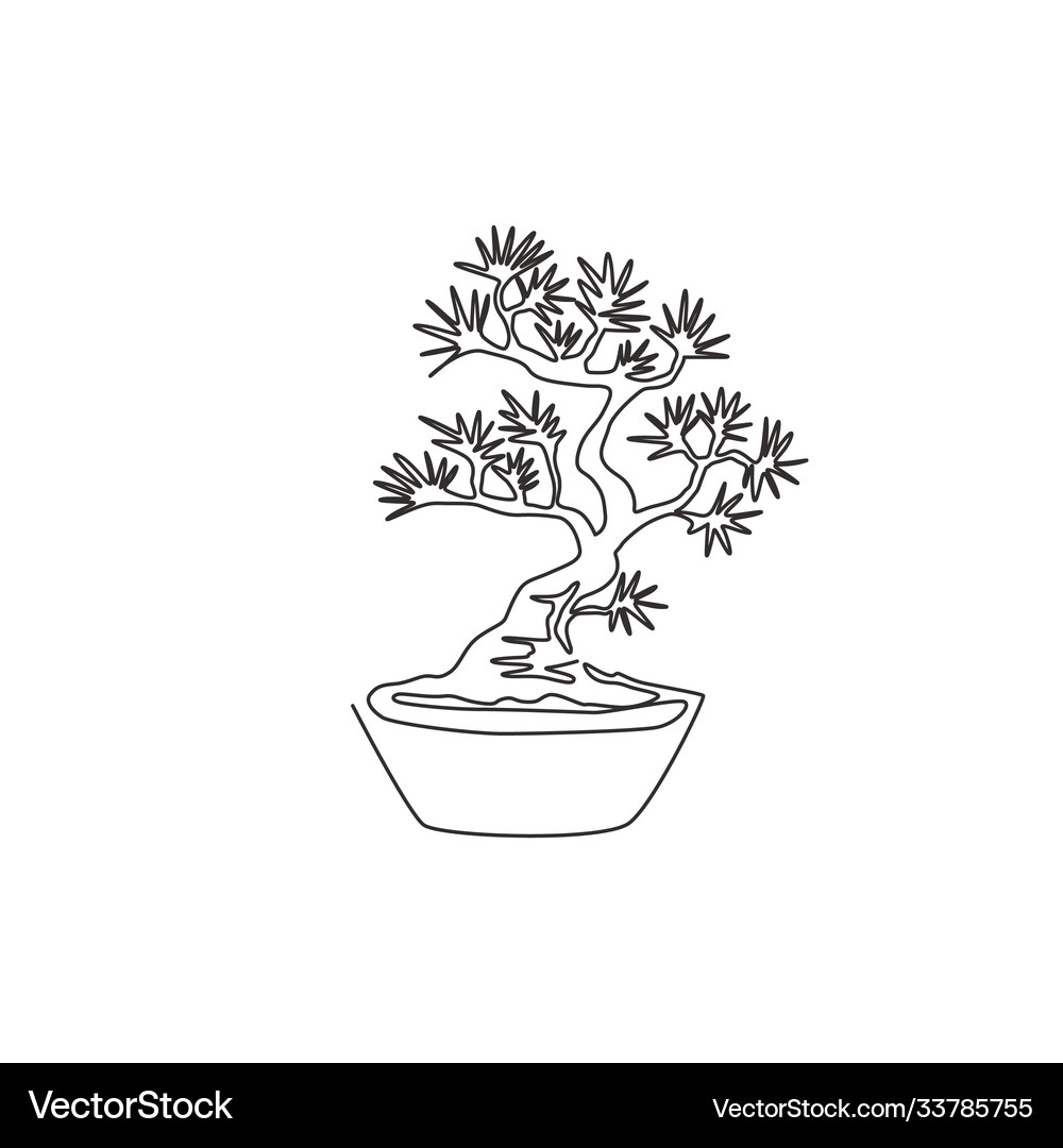 Single one line drawing beauty and exotic Vector Image