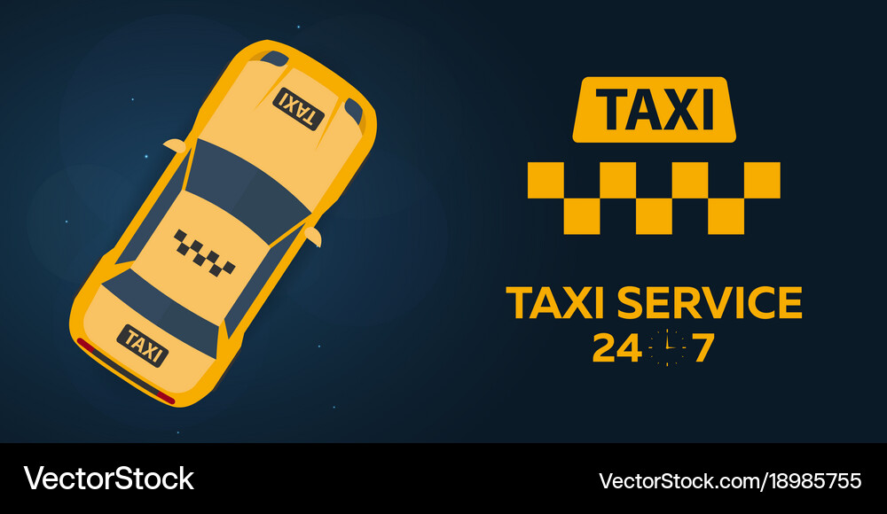 Taxi service car flat Royalty Free Vector Image
