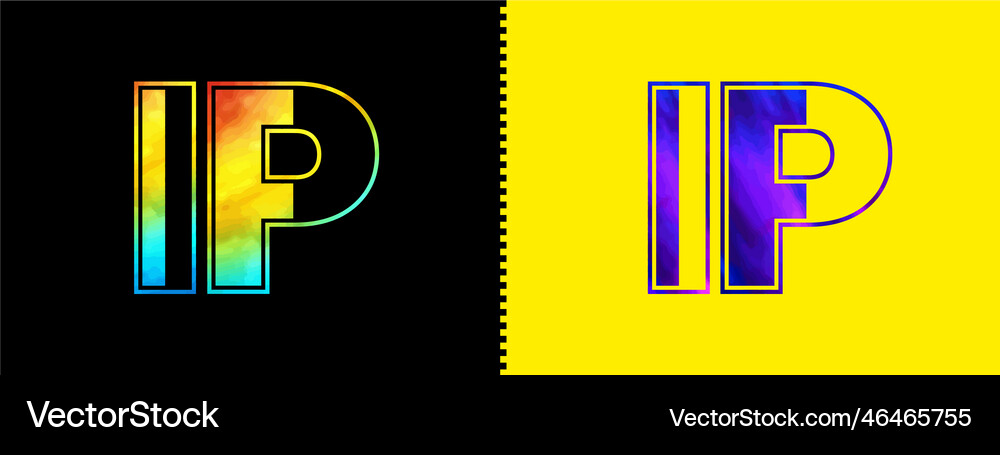 Unique ip letter logo icon template premium Vector Image