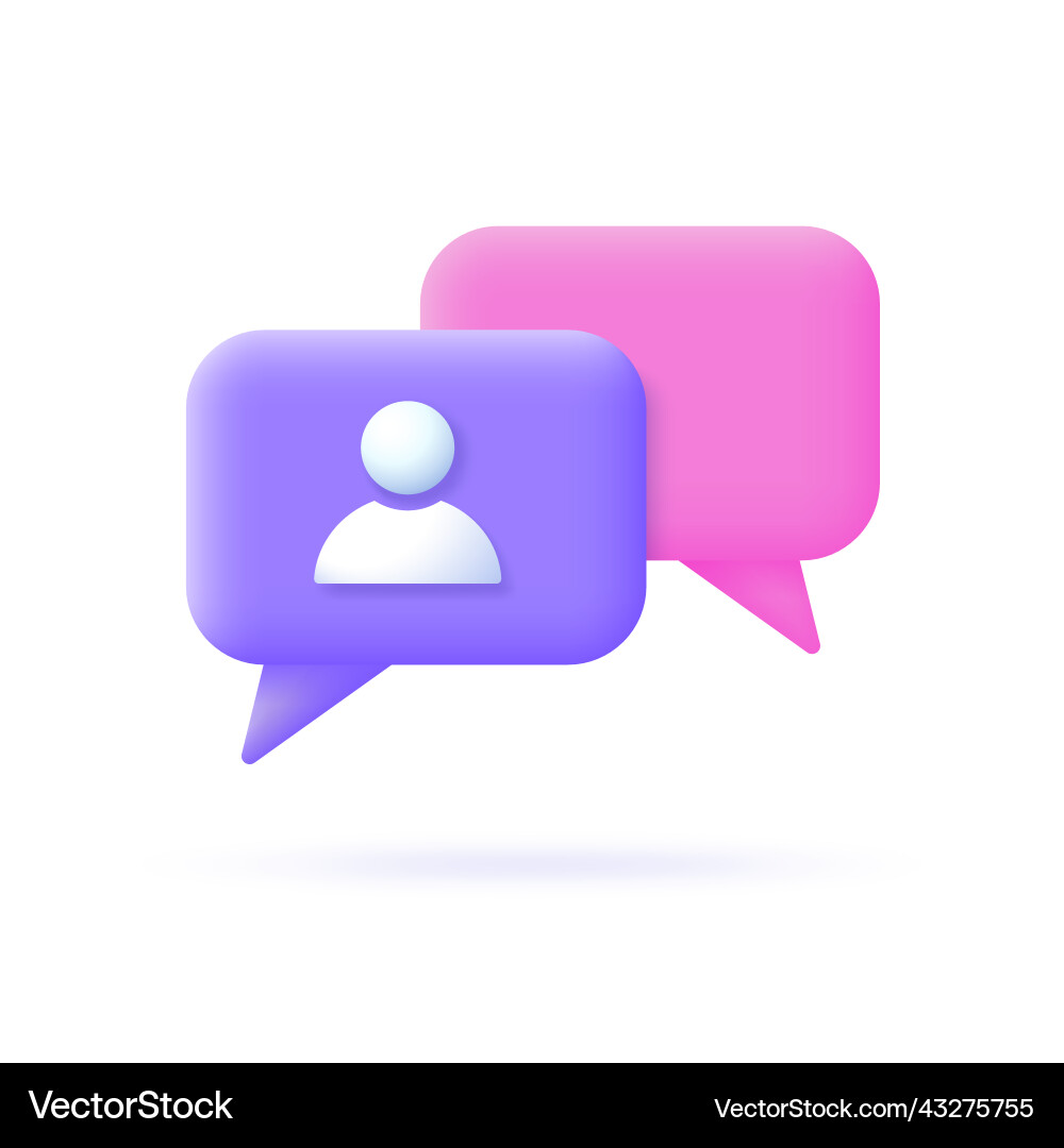 User notification 3d icon symbol of message Vector Image