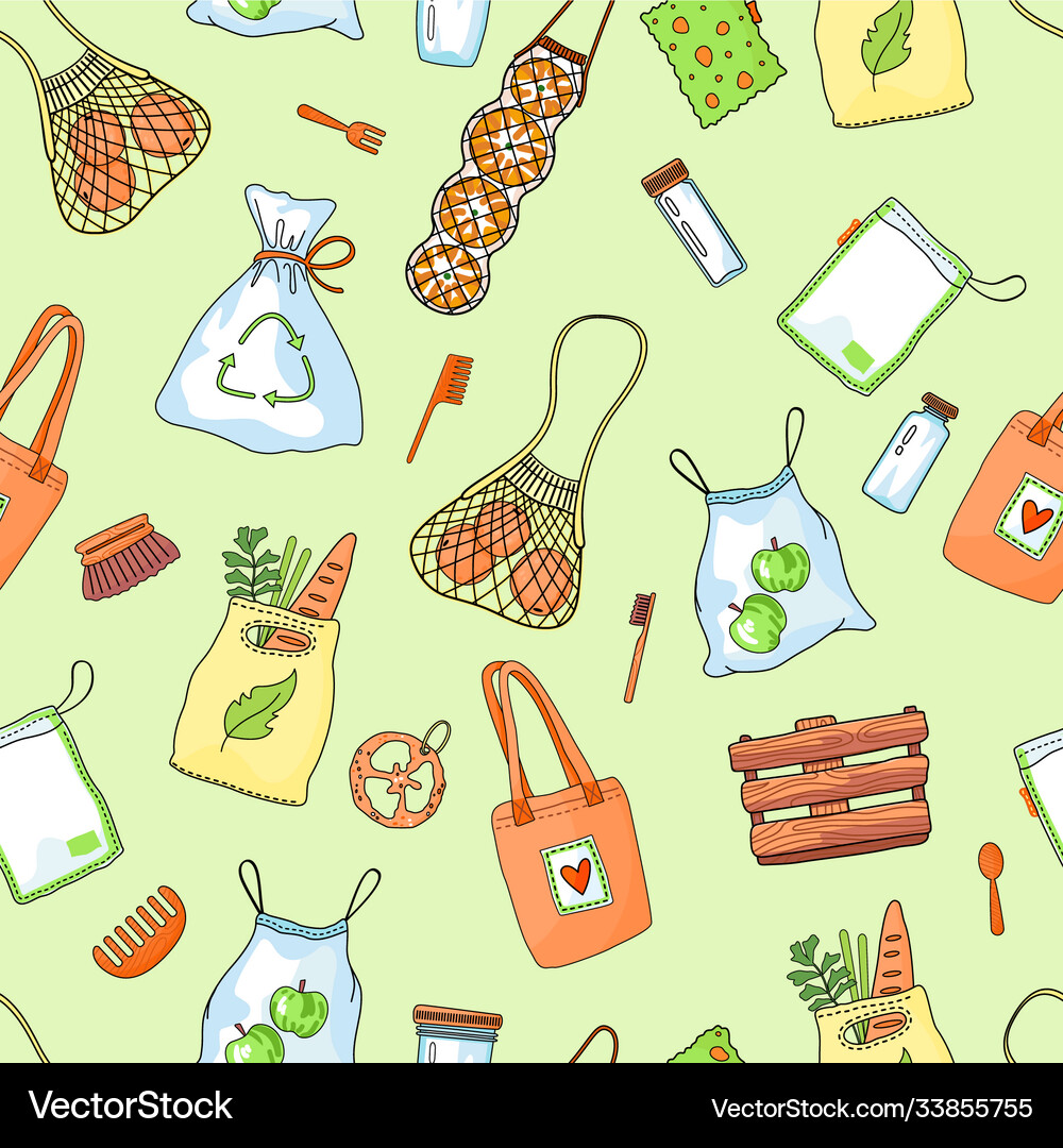 Zero waste collection eco concept no trash life Vector Image