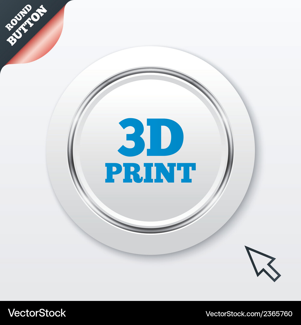 3d print sign icon printing symbol Royalty Free Vector Image