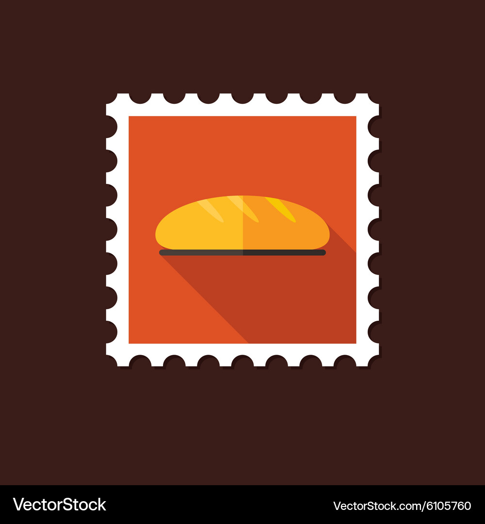 Bread flat stamp with long shadow Royalty Free Vector Image